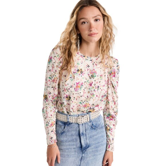 Isabel Marant | Tops | Nwt Isabel Marant Etoile Ecru Floral Benson Puff ...